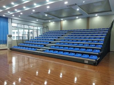 China Blue Low Back HDPE Bucket Seat Retractable Bleacher Seating 700-900mm Step for sale