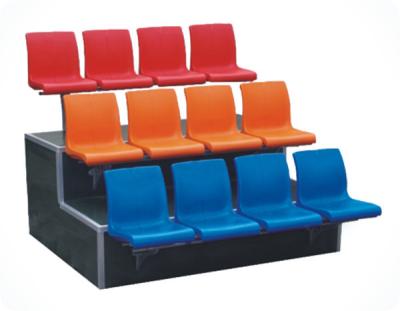 China Hemel Blauwe Vuurvaste Plastic Bleacher HDPE van Seat Tijdelijke Stadionplaatsing Te koop