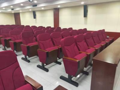China VIP Movable Steel Leg Folding Auditorium Chairs With Hidden Tablet for sale