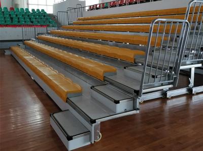 China Yellow Color Retractable Bleacher Seating Anti Slip Retractable Tiered Seating for sale