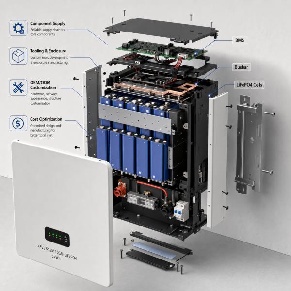 Quality Wall-Mounted 48V 51.2V 100Ah LiFePO4 Battery – 5kWh Custom Household Energy Storage System Full OEM/ODM & BOM Optimization Support for sale