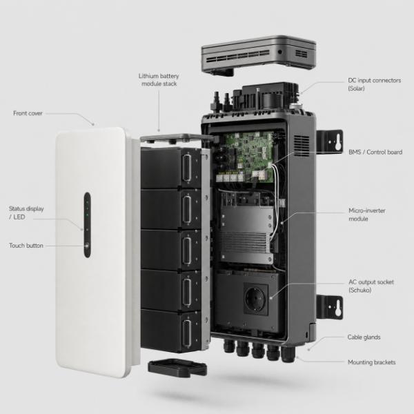 Quality 2kWh 1000W Plug-and-Play Balcony Energy Storage System | OEM/ODM Balcony ESS Manufacturer with Custom Design & BOM Optimization for sale