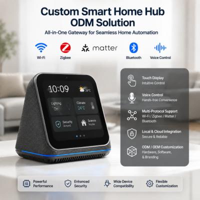 China Custom Smart Home Hub ODM Solution Wi-Fi Zigbee Matter Bluetooth Voice Control Touch Display Gateway for Home Automation for sale