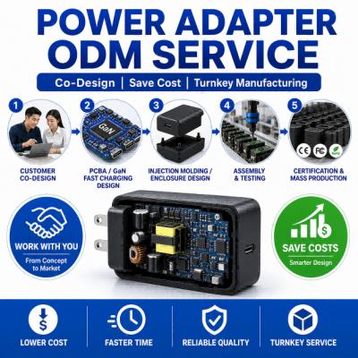 China Power Adapter ODM Service GaN Fast Charging PCBA Design Injection Molding Certification and Turnkey Manufacturing for sale
