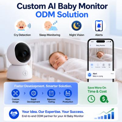 China Custom AI Baby Monitor ODM Solution Cry Detection Sleep Monitoring Night Vision Alerts for sale