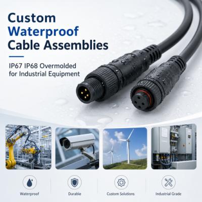 China Custom Waterproof Cable Assemblies IP67 IP68 Overmolded for Industrial Equipment for sale