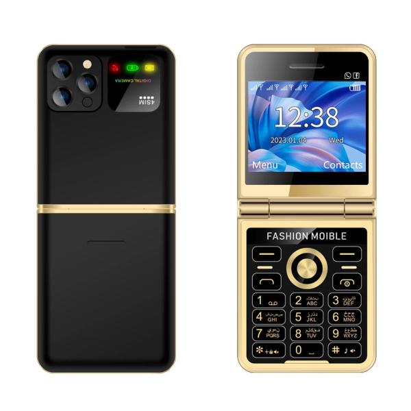 Quality P20 Foldable 2.4'' HD Screen Four SIM Dial Bluetooth LED Flashlight Super Thin Feature Phone for sale