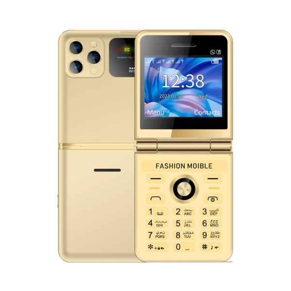 Quality LED Flashlight Super Thin Feature Phone P20 Foldable 2.4'' HD Screen Four SIM Dial Bluetooth for sale