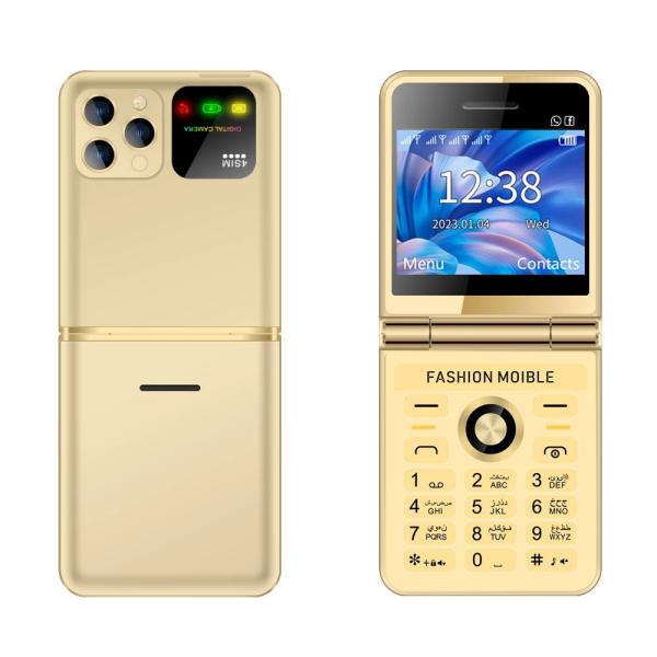 Quality LED Flashlight Super Thin Feature Phone P20 Foldable 2.4'' HD Screen Four SIM for sale
