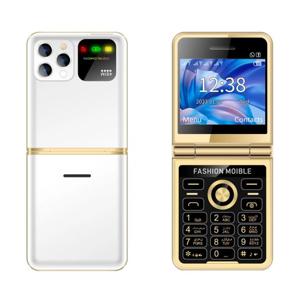 Quality Four SIM Dial Bluetooth LED Flashlight Super Thin Feature Phone P20 Foldable 2.4'' HD Screen for sale