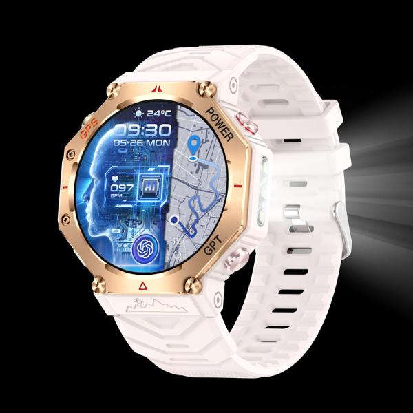 Quality KC91 GPS smart watch 1.39''screen support GPT flashlight bluetooth multiple for sale