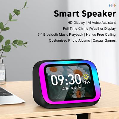 China Intelligent Large Screen Bluetooth  Clock Screen Temperature Display Control Table Speaker FM for sale