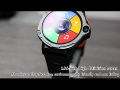 PG999 Zwart 2+16GB Android Hartslag Monitor Horloge 1.54'' 8.1 Dual Camera WIFI GPS 800mAh 4G