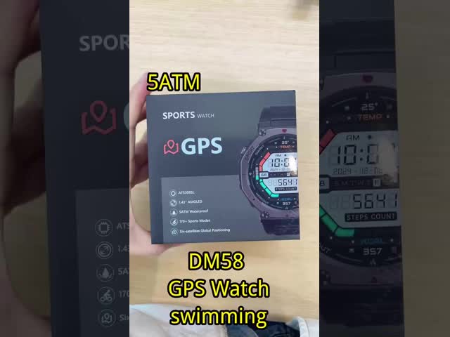 DM58-GPS Zinc Alloy GPS Smart Watch 5ATM BLE 5.3 500mAh Batterie Horloge de sport étanche