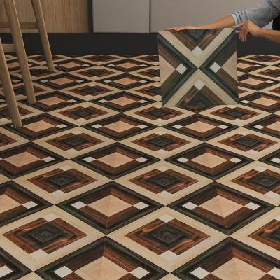 China Check Pattern PVC Vinyl Flooring Self Adhesive Peel and Stick 400mm*400mm Size 1.5mm Thickness for sale