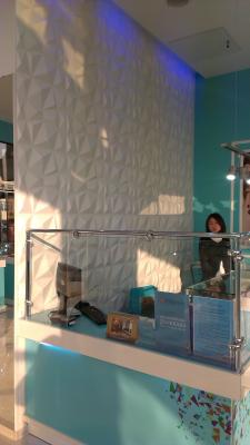 China 3dboard wall decor panels 500*500 fiber eco wave panels with original colcor diamond for sale