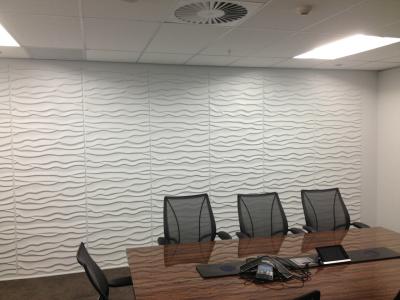 China 3D wall decor art panels 625*800 white fiber eco wave panels BEACH for sale
