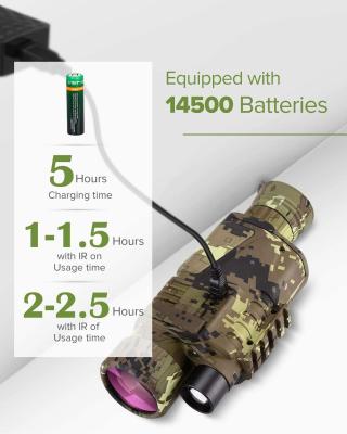 China Optics Handheld Night Vision Monocular Scope 5x8 With 16GB Card for sale