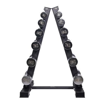 China Wholesale Portable Dumbbell Rack for Home Gym Steel Rubber Stand with Power Feature Weight Lifting Exercise Equipment Storage for sale