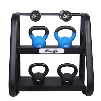 China Gym Equipment Commercial 2 Tier Weights Dumbbell Rack Kettlebell Rack for sale