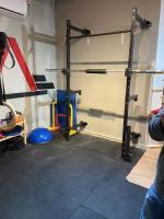 China Wall Mounted Foldable Pull Up Bar Smith Machine Squat Rack 1200x1100x2300mm 65kg for sale