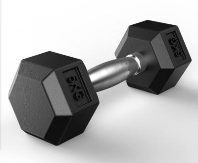 China Wholesale High Quality Home Gym Fitness Equipment Hex Rubber Cover Dumbbell for sale