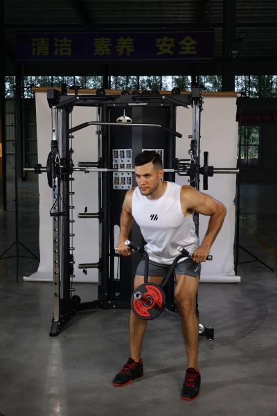 Quality Squat Rack Smith Machine with Adjustable Cable Pulley System for Home Gym Strength Training | Multi Functional Power Rack with Attachments for sale