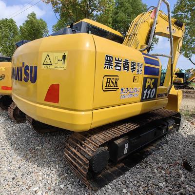 China 11 ton tweedehands Komatsu graafmachine PC110-7 2.8 km/h Graafmachines voor hefwerkzaamheden Te koop