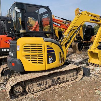 China Japan 5ton Used Komatsu Excavators Construction Tracked Used Komatsu Pc55 Excavator Te koop