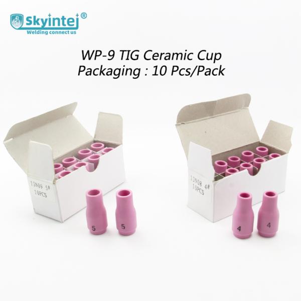 Quality WP-9 Tig Ceramic Cup Gas Coverage For High Duty Cycle Welding for sale