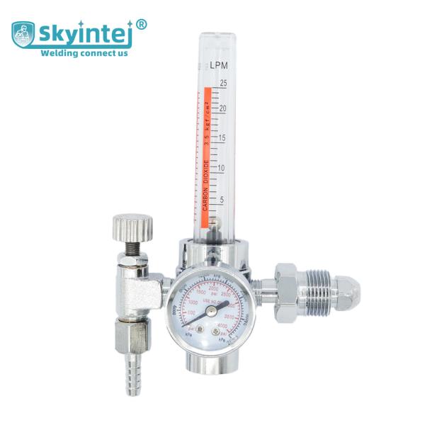 Quality Argon / CO2 Gas Welding Regulator 0-25LPM Flow Meter 0-3500psi Pressure Range for sale