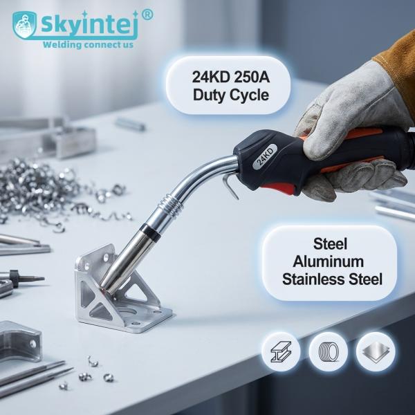 Quality 24KD MIG Welding Torch 60% Duty Cycle 250A CO2 Rating Customized for sale