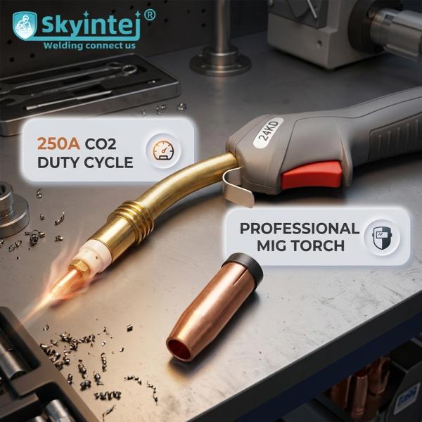 Quality 24KD MIG Welding Torch 60% Duty Cycle 250A CO2 Rating Customized for sale