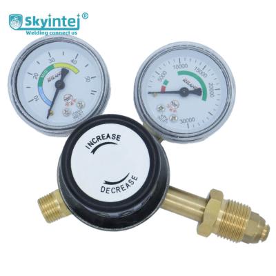 China Heavy Duty Argon CO2 Gas Regulator Forged Brass Double Gauge Flowmeter for MIG TIG Welding Gas Pressure Regulator for sale