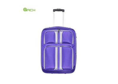 China Tapestry Polyester Soft Sided Luggage with Two Typical Front Pockets and Skate Wheels for sale