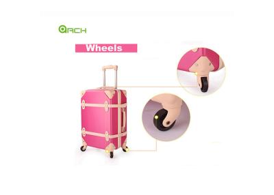China Double Spinner  ABS Hard Shell Cabin Case Pink With Binding Belts for sale