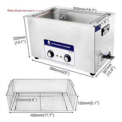 China Líquido de limpeza ultrassônico 30L mecânico 500W Heater Degas SCCP do banho de PSE à venda