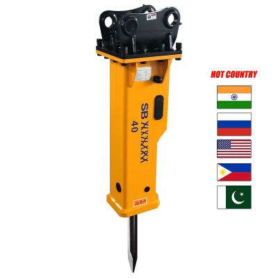 China Yantai Solution SB40 Box Type 68mm Hydraulic Breaker Hammer For 4-7 TONS Excavator In Yellow Customized for sale