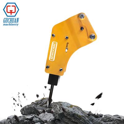 China Rompedor Hidráulico Tipo Banana Guchuan SB43/GCB7 para Retroescavadeiras de 6-9 Toneladas à venda