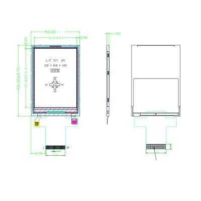 China Polcd MCU 37pin 2.8 Inch 240x320 TFT LCD Touch Panel Resistance Screen for sale