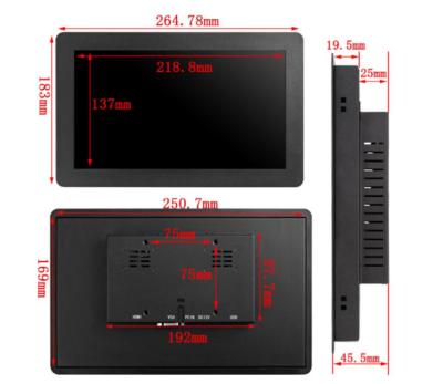 China Polcd 10.1 inch Waterproof Open Frame Embedded Industrial Capacitive Resistive hmi Input LCD Touchscreen Monitor for sale