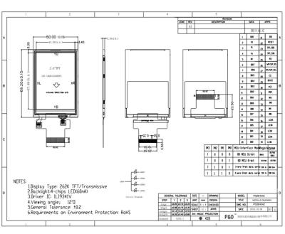 China Polcd MCU 8 Bit 2.8 Lcd Module 57.6Mm Touch Screen Display Modul 12 0'CLOCK for sale