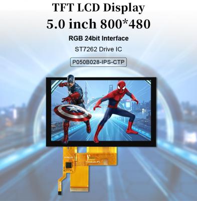 Cina Esposizione capacitiva luminosa alta a 5 pollici di IPS TFT dell'interfaccia di RGB di risoluzione del touch screen 800x480 di Polcd TFT LCD in vendita