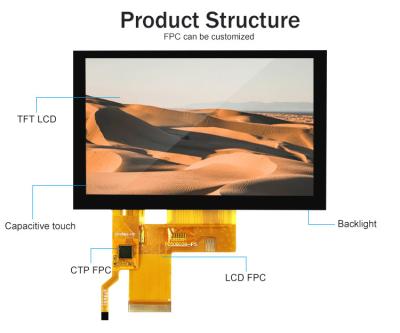 China 5 Inch Ips Tft Lcd Display Transmissive Screen 24 Bit RGB Interface 800*480 View for sale
