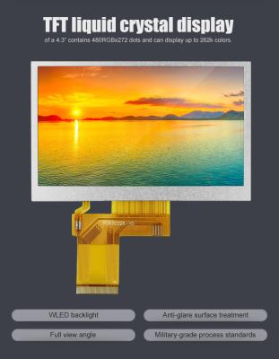 Κίνα 480x272 Ανάλυση 4,3 ιντσών Tft Lcd οθόνη Rgb Διασύνδεση Ili6485 Ic Ctp προς πώληση
