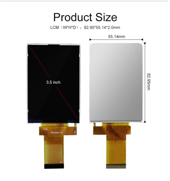 320x480 3,5 pouces Tft affichage LCD 18 bits Parallèle RGB interface Petite taille