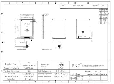 China 2.8'' Tft Lcd Display Module 240x320 Ips All Viewing Angle Mipi Interface for sale