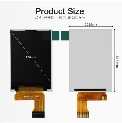 China Polcd MCU 8 BIT 2 Inch Tft Display 30.6mm IPS TFT LCD Display for sale