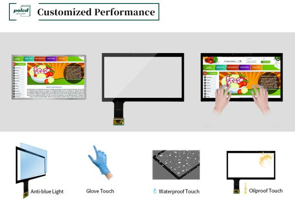 Polcd 13.3 inch Glass Multi Points Touch Panel Waterpoof CTP ILI2511 GG Capacitive Touchscreen