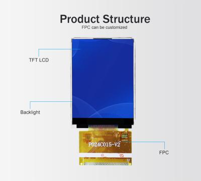 Cina Modulo LCD TFT Polcd ILI9341V 2,4 pollici Tft Spi 240x320 8080 MCU 8 bit in vendita